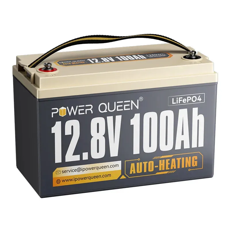 Power Queen 12V 100Ah LiFePO4 akumuliatorius su savaiminiu pašildymu ...